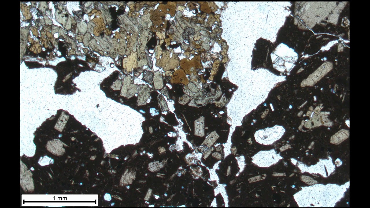 Thin Section: Basanite with xenolith from Santo Antão, Cape Verde (SA04 ...