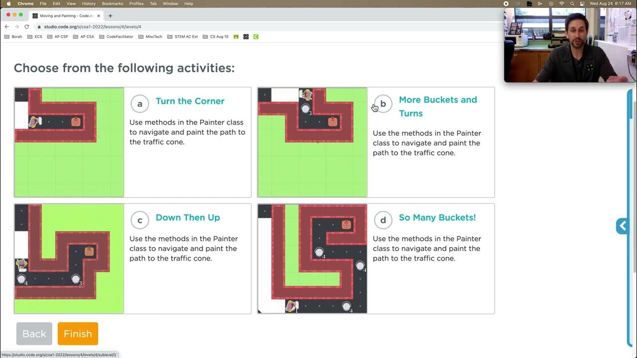 Code.org AP CSA U1L4 Navigating and Painting - YouTube