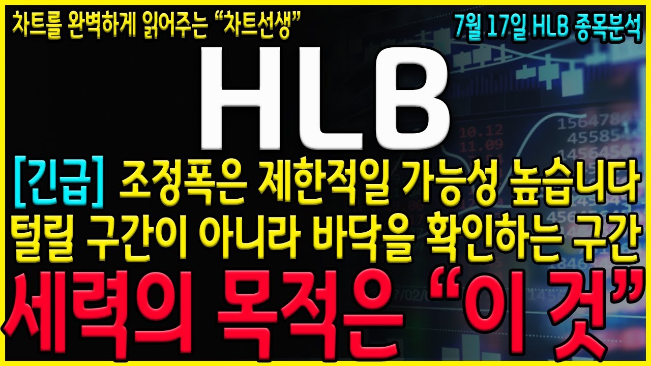 [HLB 에이치엘비] "긴급" 5분전, 속보 FDA기대감 다시한번 터집니다! 공매도세력의 누르기도 결국 한계가 있습니다! 지금은 바닥 다지기 중입니다.#hlb목표가 #hlb ...