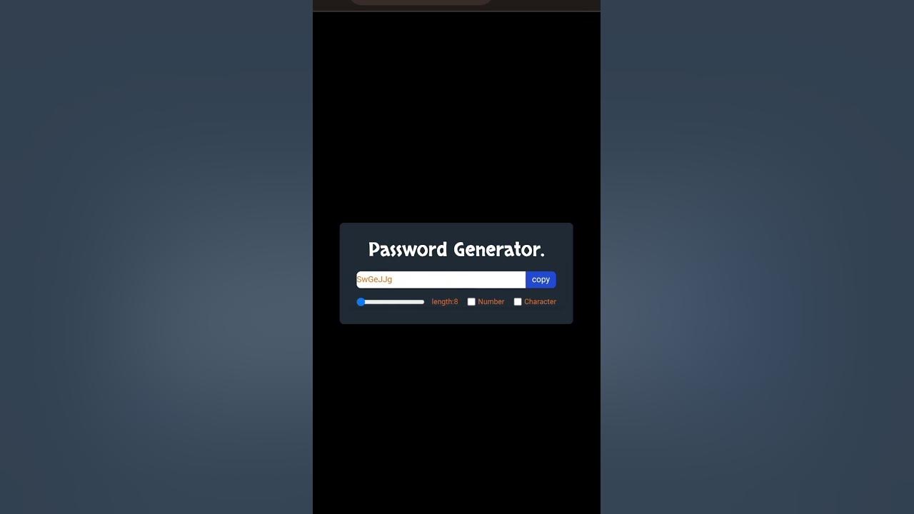 Fully Functional Password 🔑 Generator With Reactjs Html Javascript React