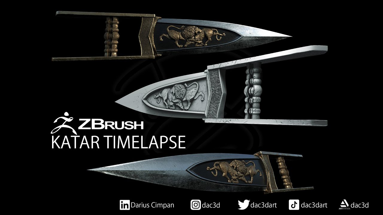 DAC 3D WEAPONS - Episode 14 - Katar - ZBrush Timelapse - YouTube