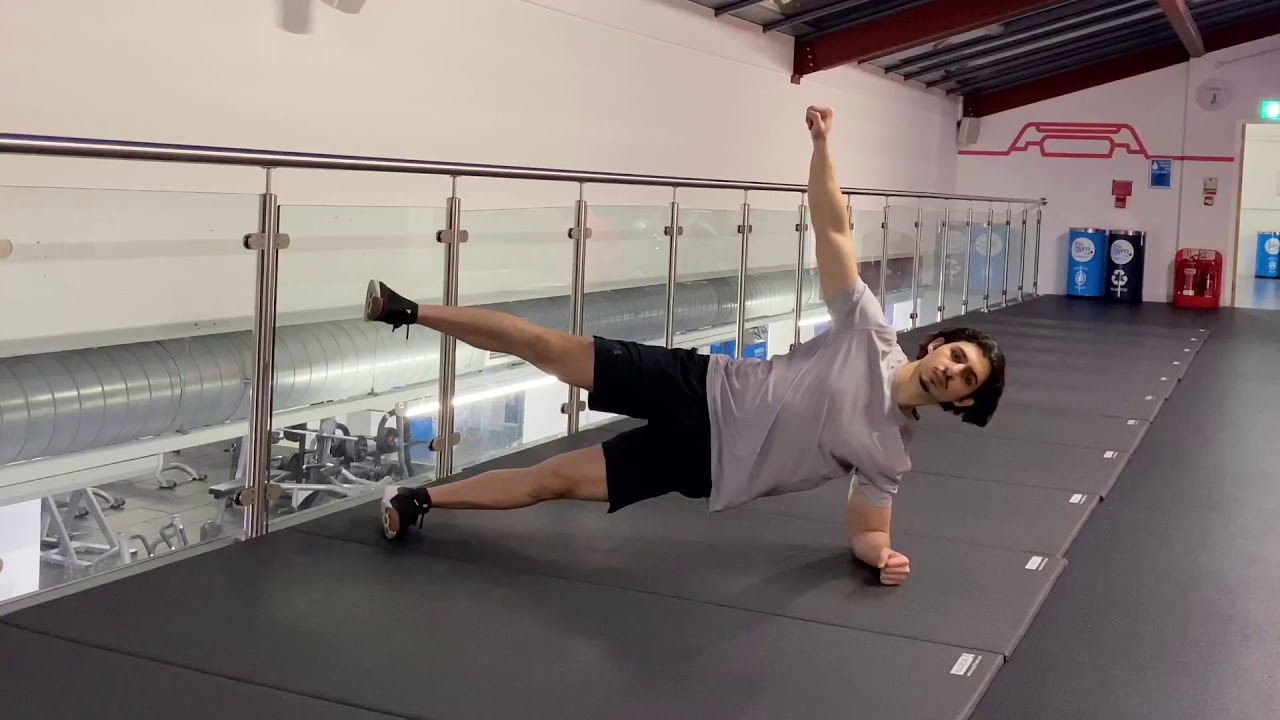Side plank with arm and leg raise - YouTube