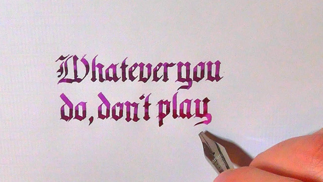 Writing a quote in gothic with a fountain pen: Courage #3 - YouTube