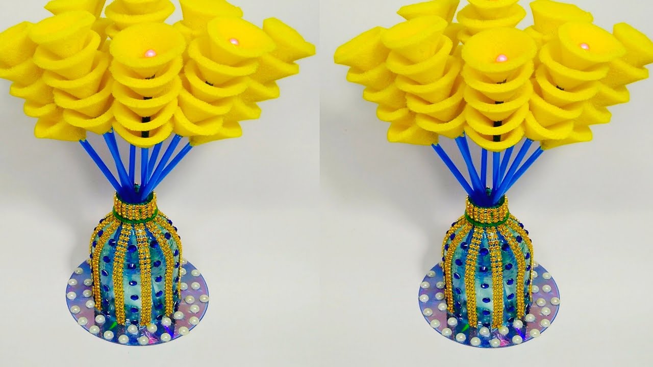 GULDASTA/Guldasta banane ki Vidhi/NEW DESIGN FOAM GULDASTA/WASTE ...