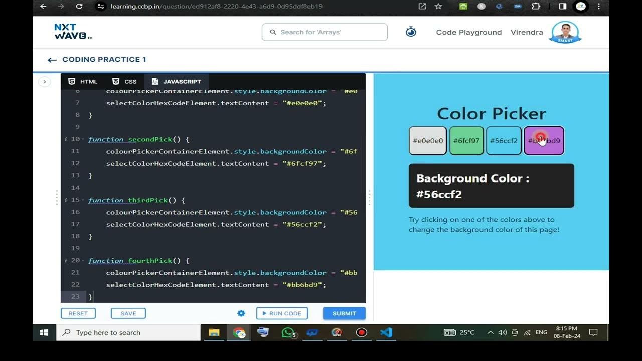 Coding Practice 1|| Introduction to Javascript and Variable | Learn Dynamic Website Concept ...
