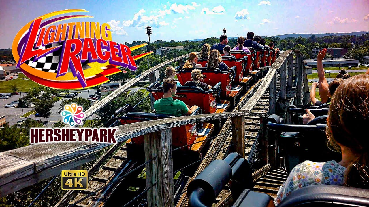 2023 Lightning Racer Roller Coaster Thunder Side On Ride Back Seat 4K ...