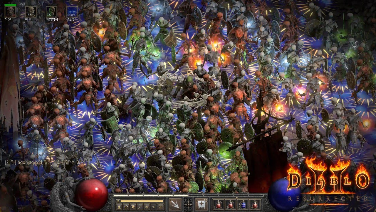 해골군대로 우버디아,메피,바알 사냥하기 디아블로2 레저렉션 조폭네크/Uber Mephisto, Diablo, Baal Slain ...