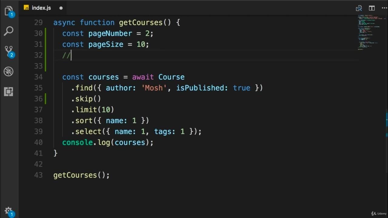 Node.js #88 - Pagination (read desc) [By Mosh Hamedani] - YouTube