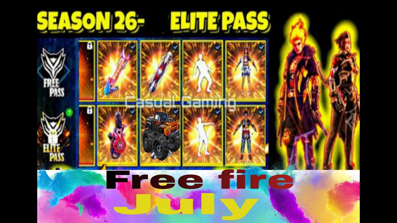 # upcomingelit Elite pass season 26 free fire// July Elite pass full ...