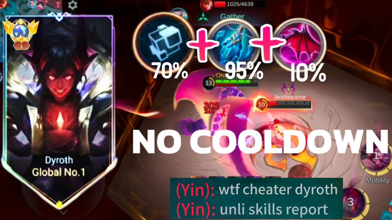 WT* 100% NO COOLDOWN DYROTH UNLI SKILLS😱🔥(builds top 1 global)~MLBB ...