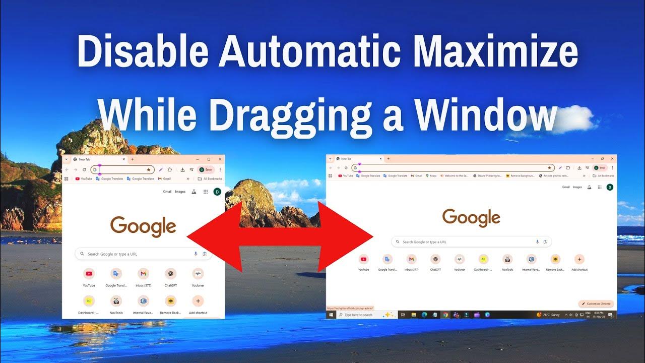 How to Disable Automatic Maximize While Dragging a Window on Windows 10/11 - YouTube