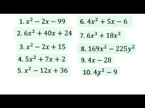 Factoring Exercises Quadratic Trinomials and Quadratic Binomials - YouTube