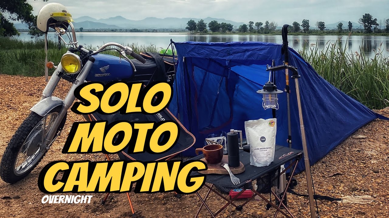 MOTO CAMPING WITH MOTORCYLE OVERNIGHT ASMR | HONDA CB100 | BRITISH ...