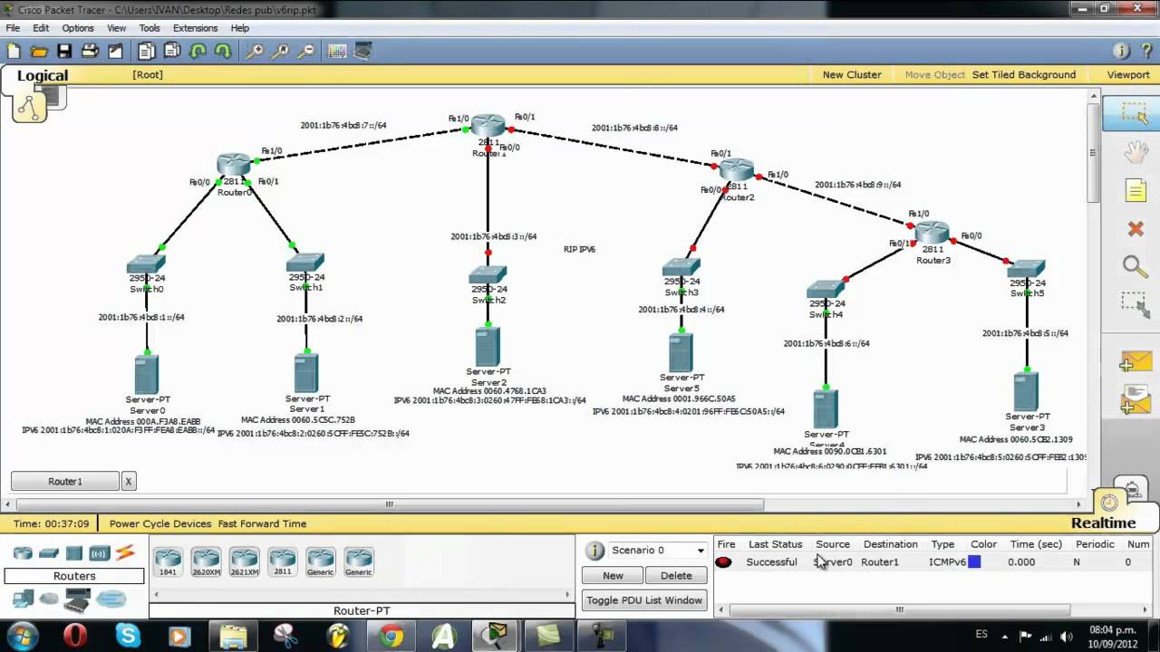 configuracion RIP en IPV6 - YouTube