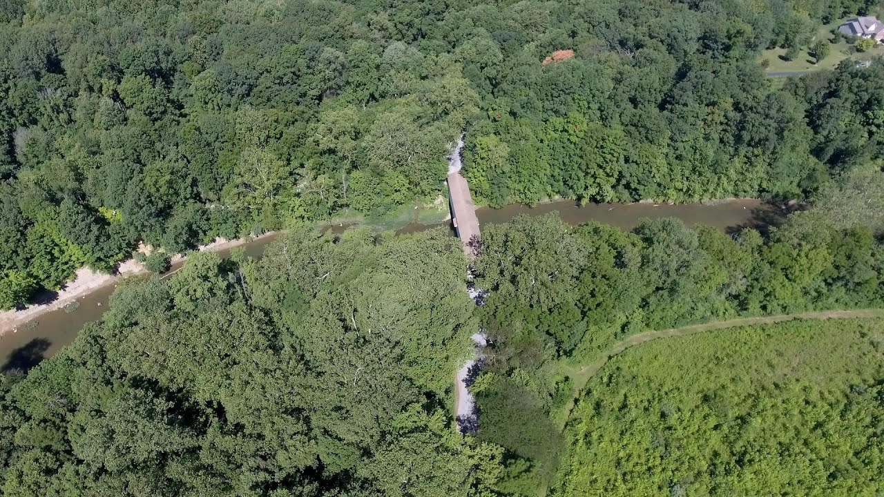 Adams Mill Covered Bridge 360 Degrees 300 feet Above x 400 feet Away ...