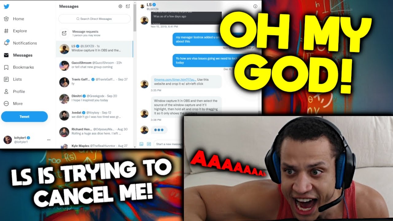 Tyler1 Accidently LEAKS his Twitter Private Messages - YouTube