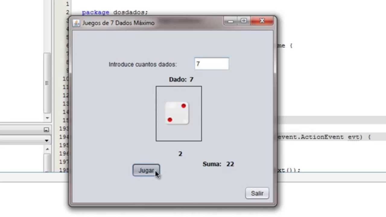 Juegos Un Dado Solo 7 Maximos en Java (NetBeans) - YouTube