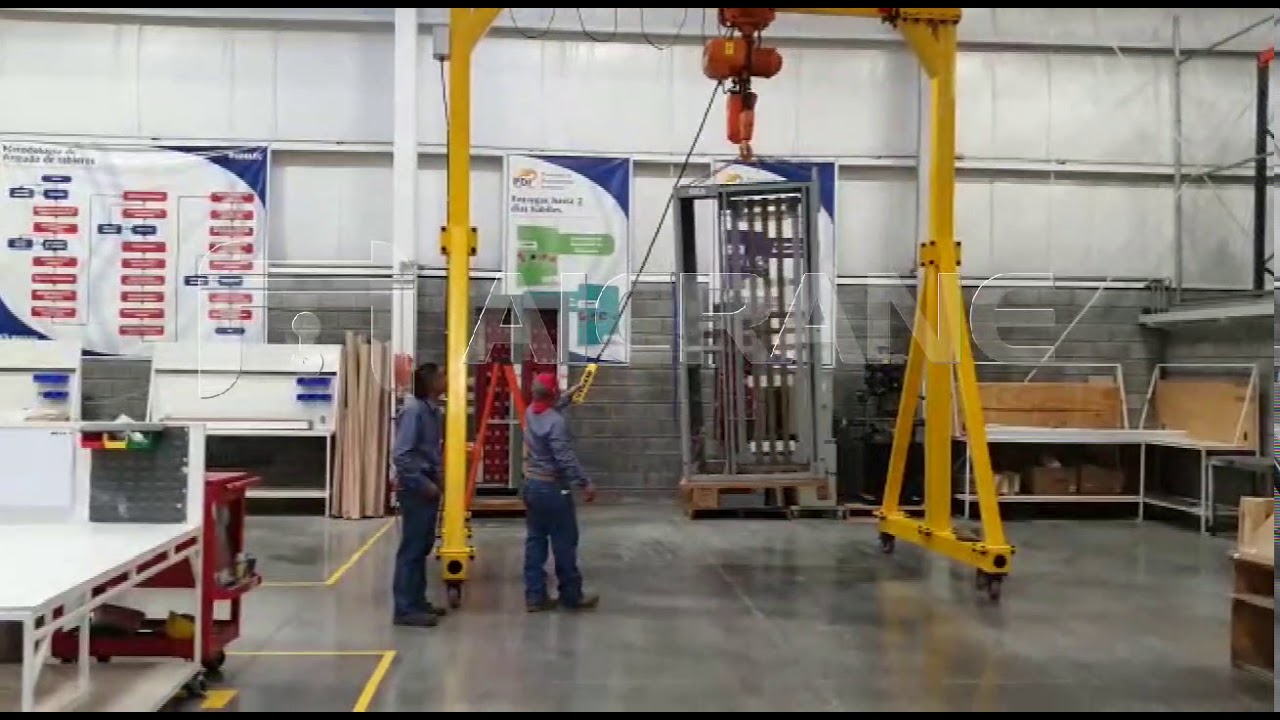 Portable Gantry Crane Operation in Our Customer's Machine Shop - YouTube