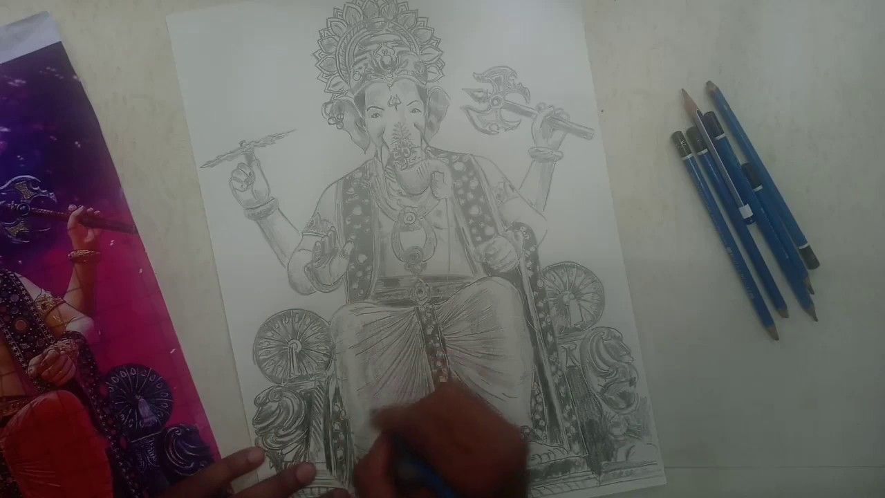 Sketch | lalbaugcha raja | लालबागचा राजा #lalbaugcharaja #festival # ...