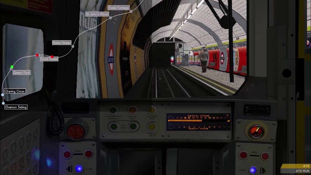 OpenBVE-LU Jubilee Line 1996 Stock Cabview for a run - YouTube