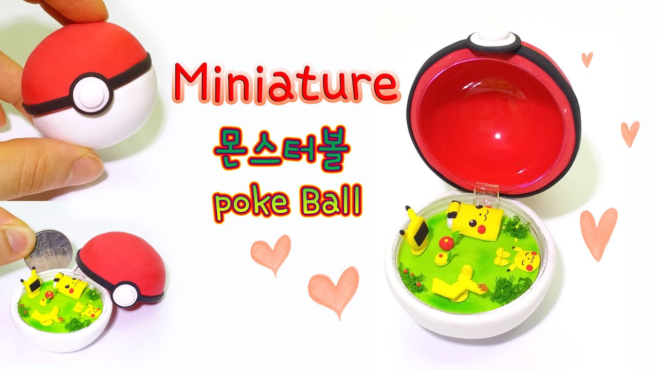 [DIY] how to make "Pikachu house in poke ball' - 몬스터볼 속 피카츄 하우스 만들기 ...