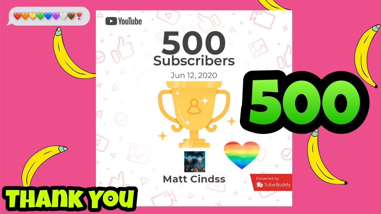 Happy 500 Bananas 🍌🍌 | Thank You | Matt Cindss Vlog - YouTube