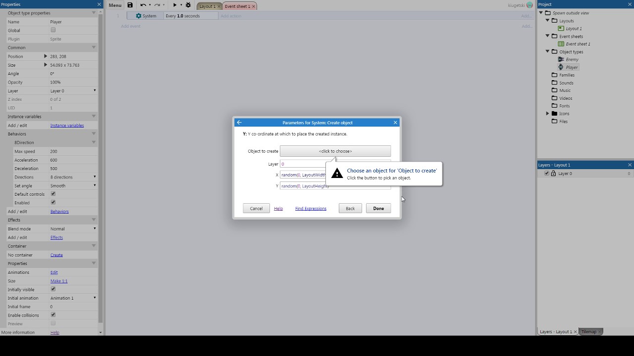 construct 3 - TUTORIAL - spawn object out of view - YouTube