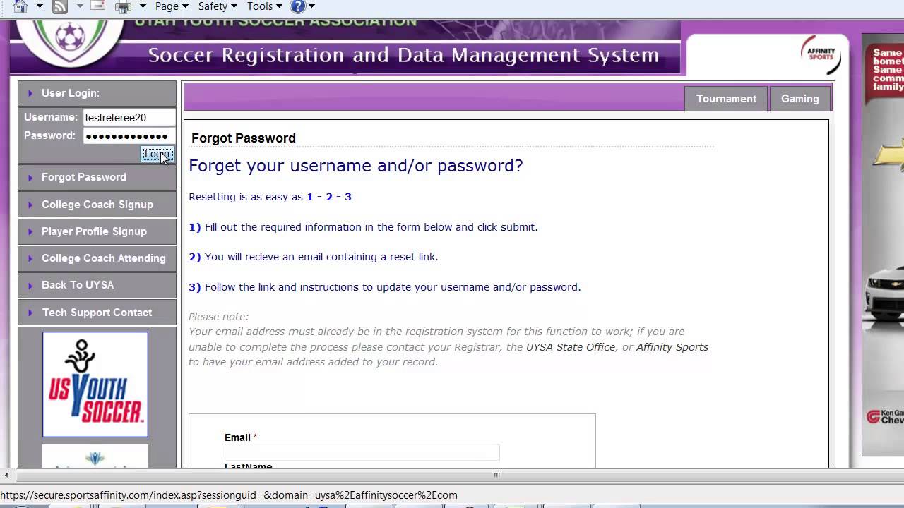 UYSA Referee - Ref Pay Account Update - YouTube
