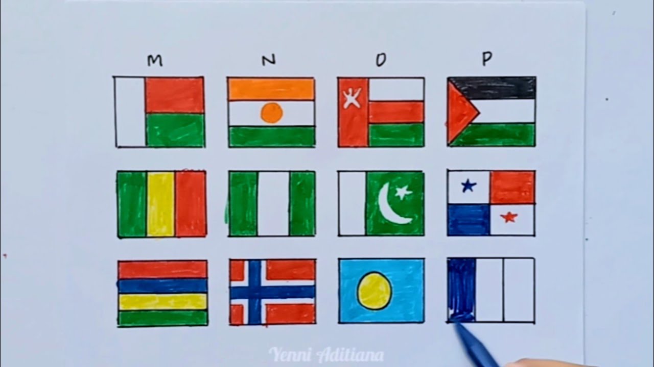 Gambar Bendera Berinisial P - Bendera negara || Drawing - YouTube