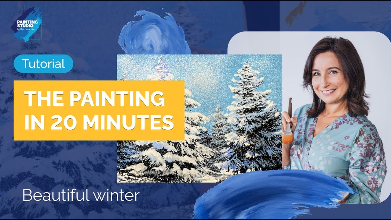 How to draw beatiful winter in 20 minutes - YouTube
