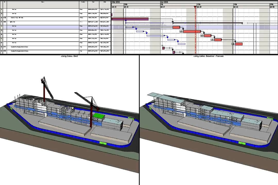 Synchro 4D Model : Planned v Actual Project - YouTube