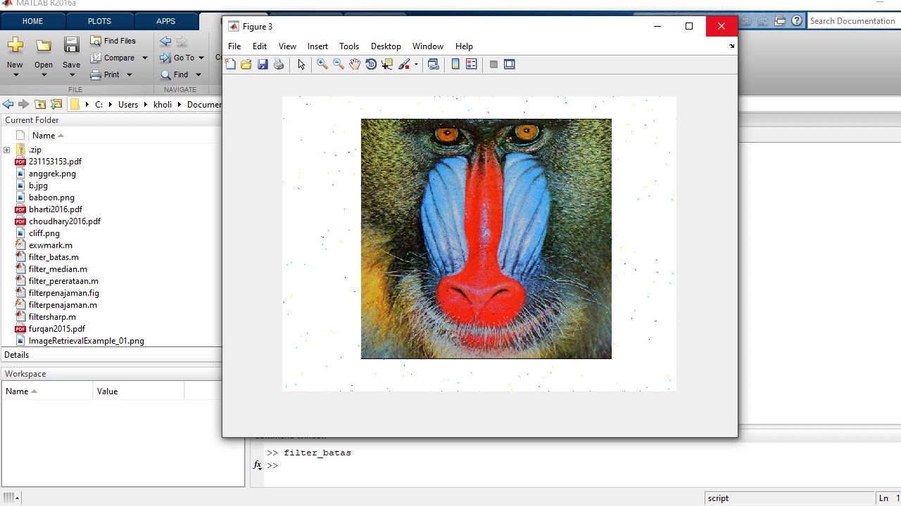 Filter batas, pererataan, dan median menggunakan Matlab - YouTube