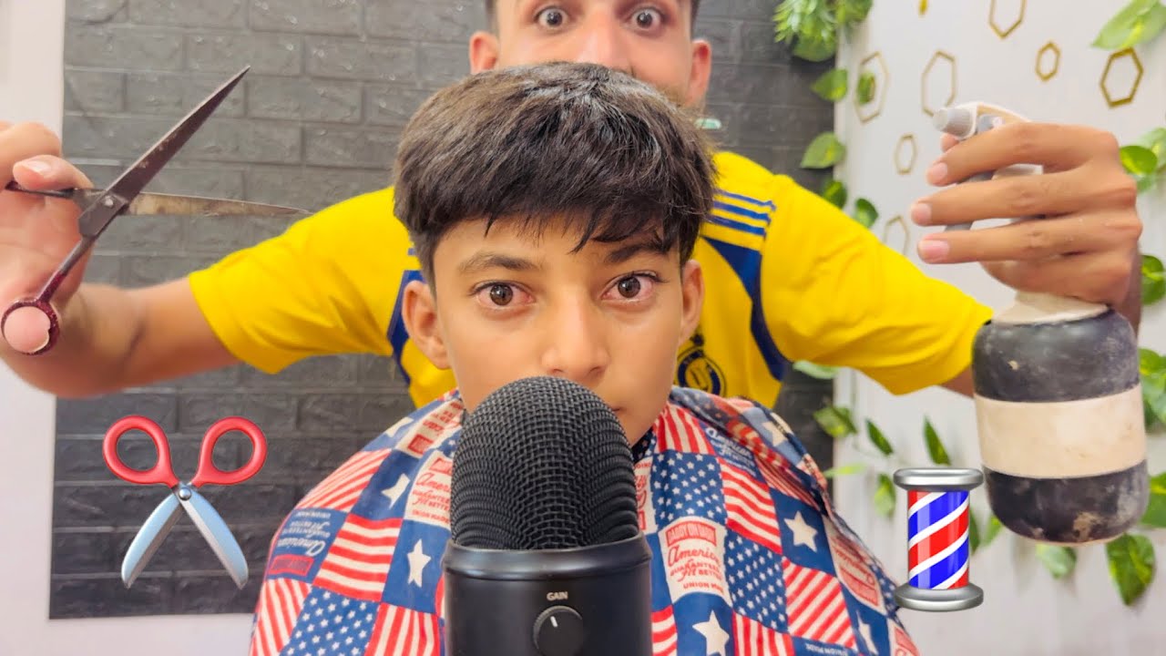 ASMR Haircut But I Am Fake barber 💈 - YouTube