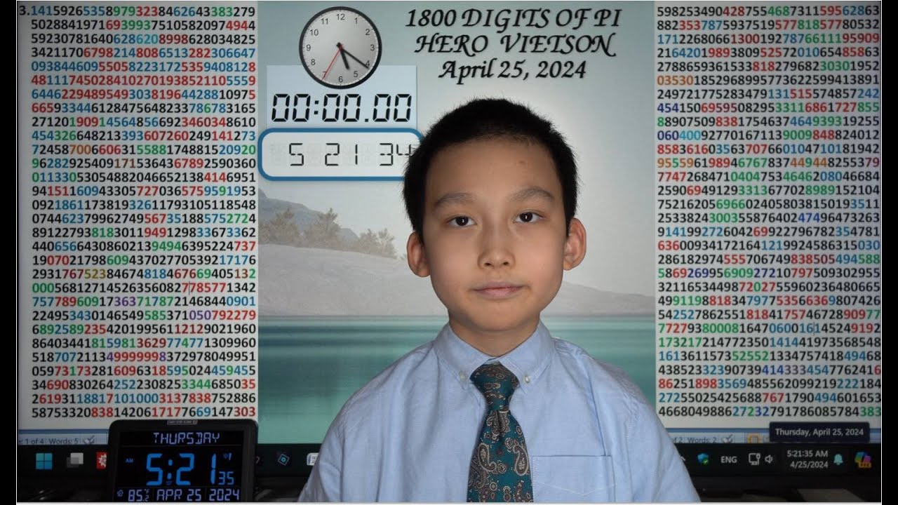 1800 Digits of Pi memorized and orally recited by a 9-year-old boy ...
