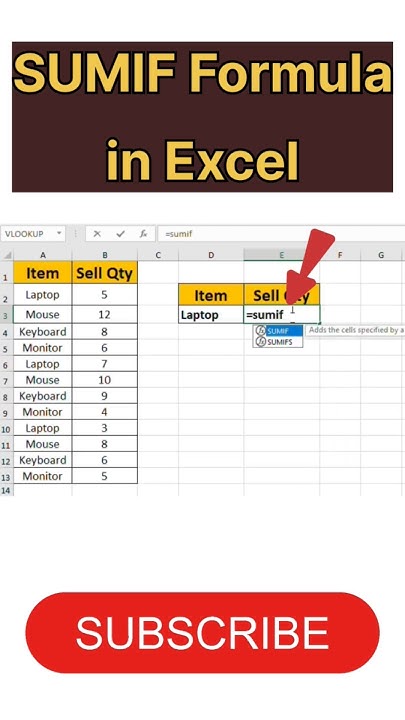 SUMIF Formula in Excel#Excel SUMIF Function#excelformula#exceltutorial#excelshorts#shorts#viral ...