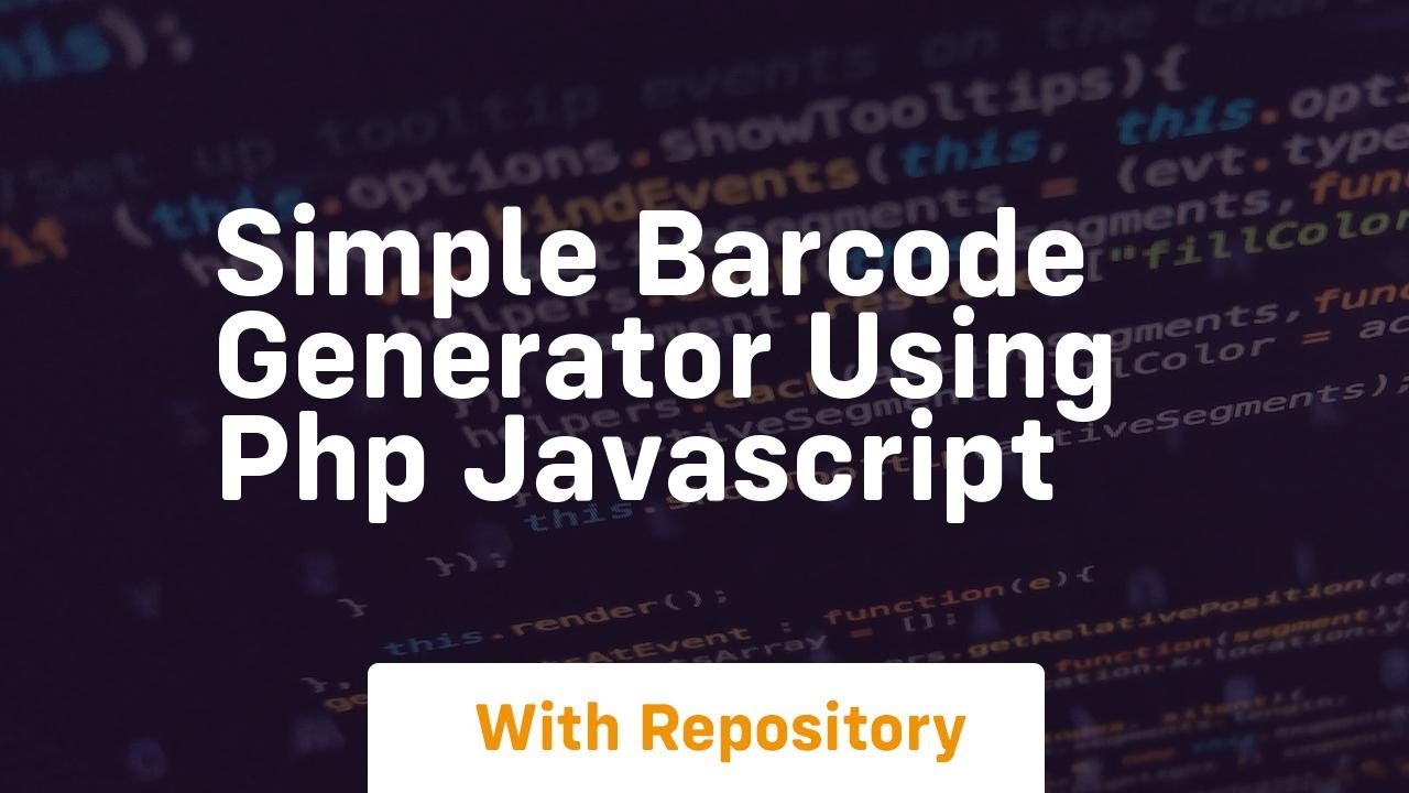 Simple barcode generator using php javascript - YouTube