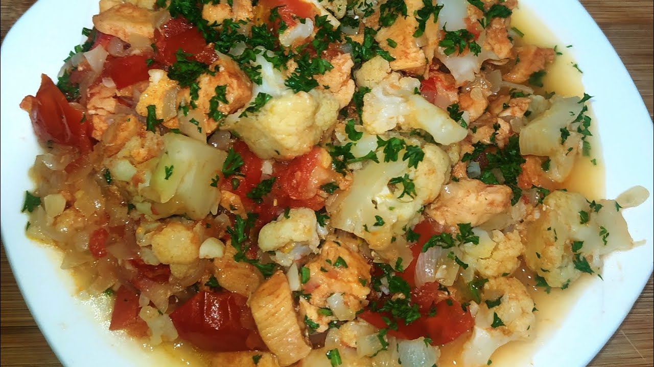 Coliflor con pechuga de pollo |Cocinando con Amor Recetas🍽️ - YouTube
