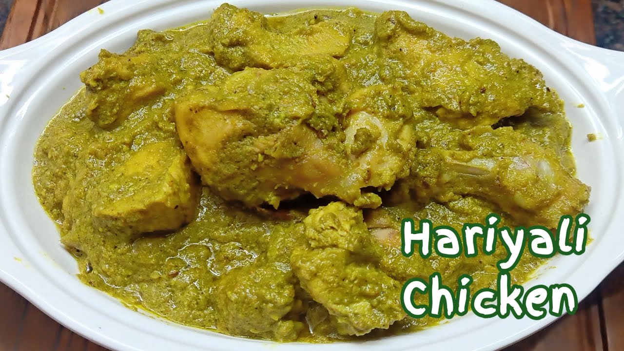 Hariyali chicken || Green masala chicken gravy || Hariyali chicken ...