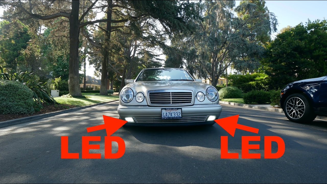 Auxito H1 LED Fog Light Bulbs on my Mercedes W210 - YouTube