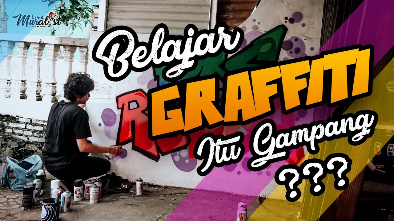 CARA MUDAH BELAJAR GRAFFITI DASAR - PERTAMA NGALENG - YouTube