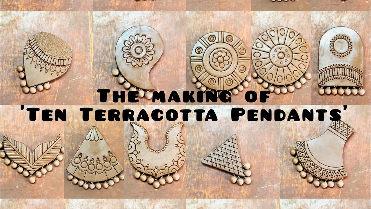The making of "Ten Terracotta Pendants'' | Terracotta Jewellery - YouTube