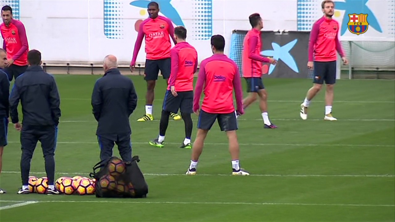 FC Barcelona training session: Final workout before Sevilla trip - YouTube