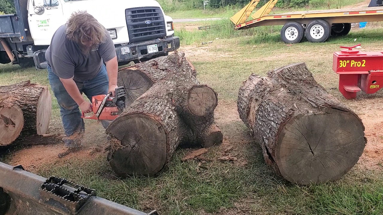 Cutting Giant Old Growth red oak blocks! - YouTube