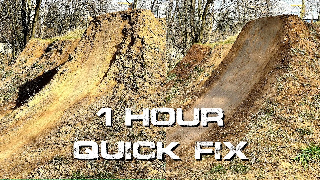 How to easy repair dirt jump in 1 hour NO DIG NO RIDE - YouTube