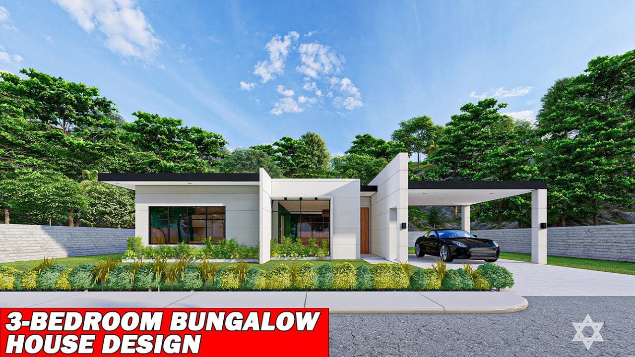 BUNGALOW HOUSE DESIGN | 113 SQUARE METERS | 3 BEDROOMS - YouTube