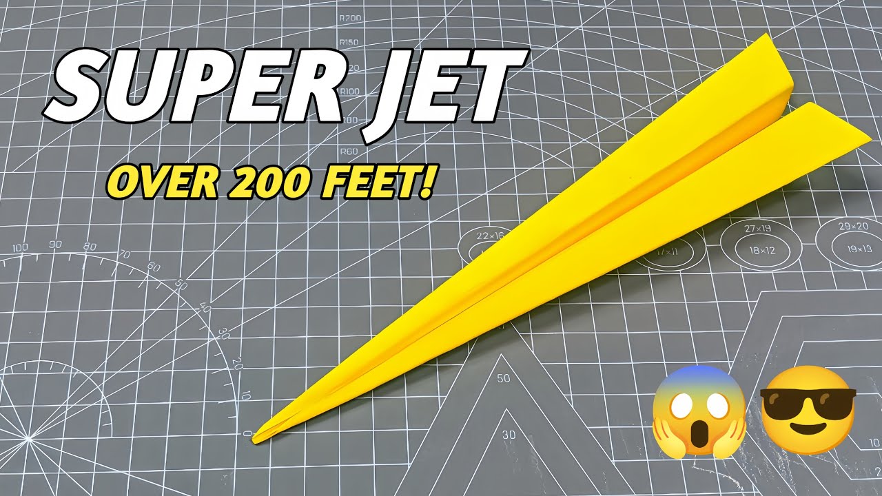 How to make a super jet paper airplane that flies far 200 feet!! - YouTube