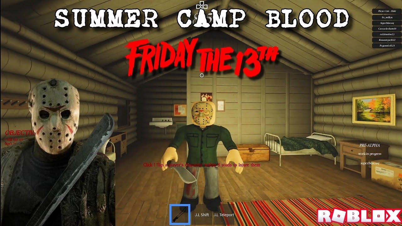 SUMMER CAMP BLOOD {PRE-ALPHA} Friday the 13th Game (Roblox) - YouTube