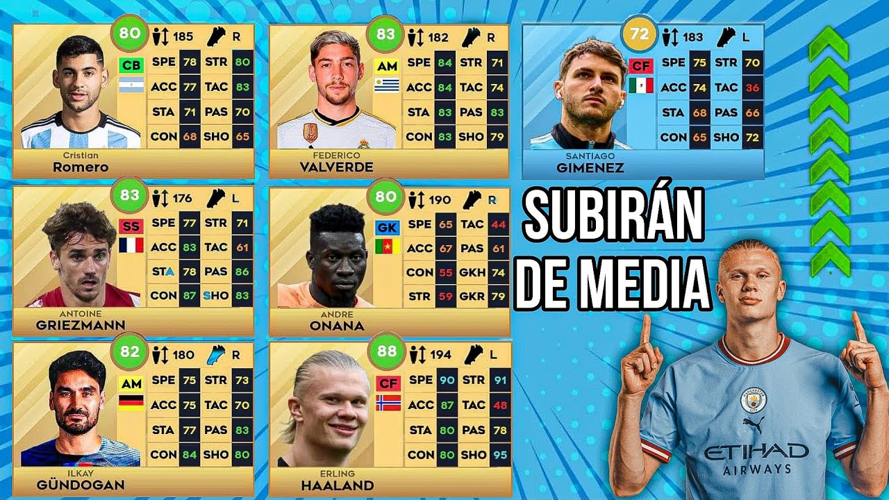 TODOS LOS JUGADORES QUE SUBIRAN DE MEDIA EN DLS 24 || Nueva ...