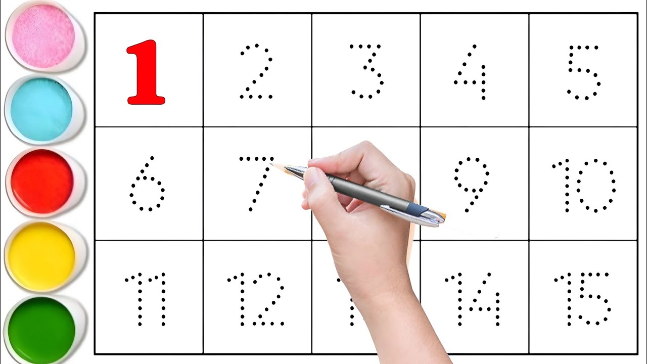 Writing 1 to 15 counting For Kids | ginti bachhon ki | Ginti | counting ...