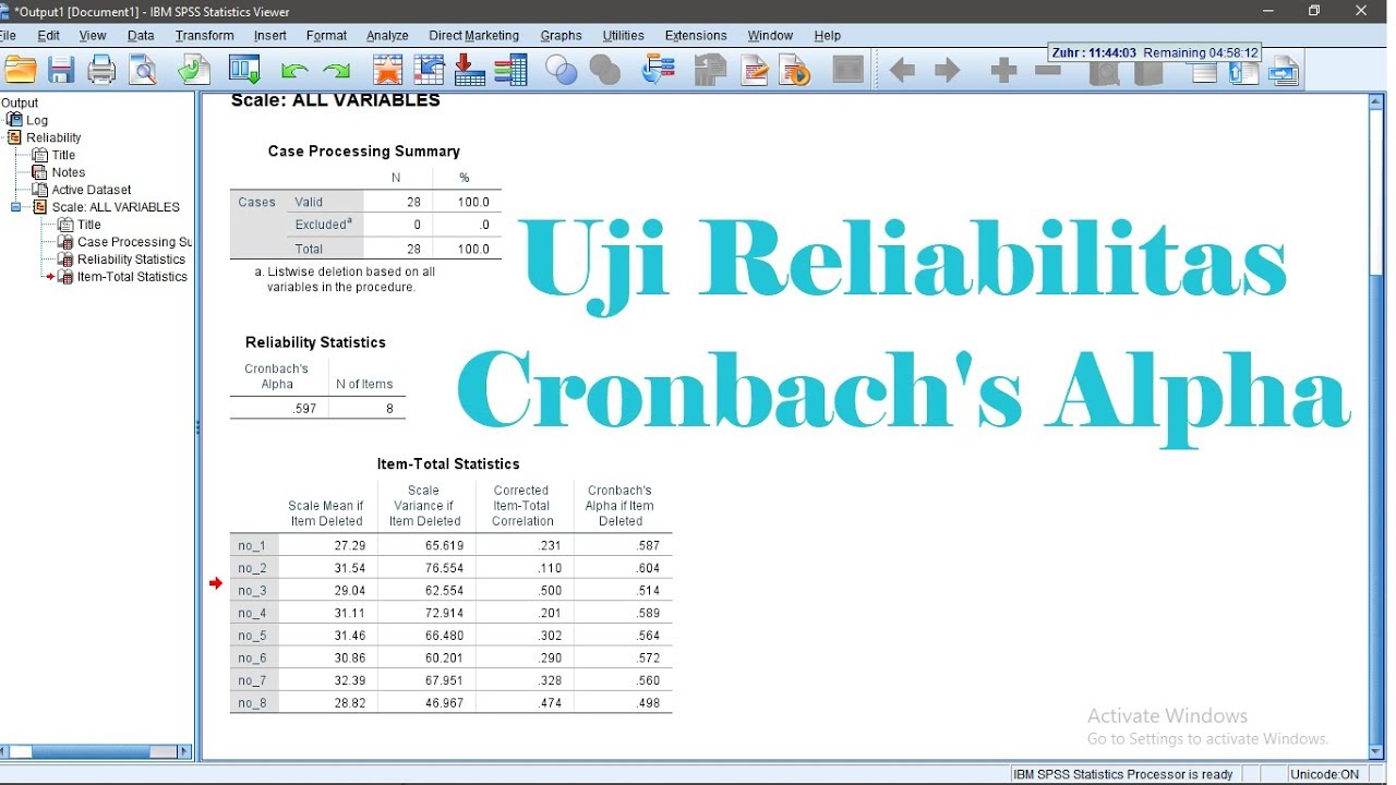 Uji Reliabilitas Cronbach's Alpha | Tutorial SPSS Terbaru - YouTube